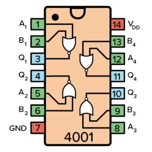 List of 4000 Series IC - Pinouts, Example Circuits, and More