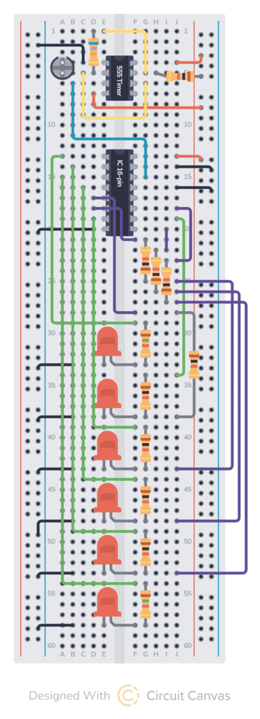 Build The Knight Rider Light Bar Circuit With LEDs