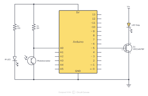 Touchless Kitchen Lighting with Arduino and Phototransistor